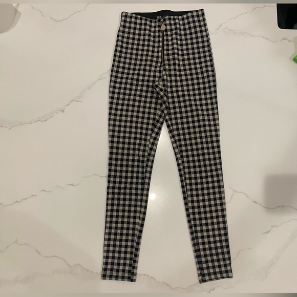 Zara | Pants & Jumpsuits | Zara Checkered Zip Up Pants | Poshmark